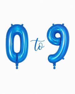 Helium Big Number Balloons in Blue 0-9– ©Missy Moo Ltd